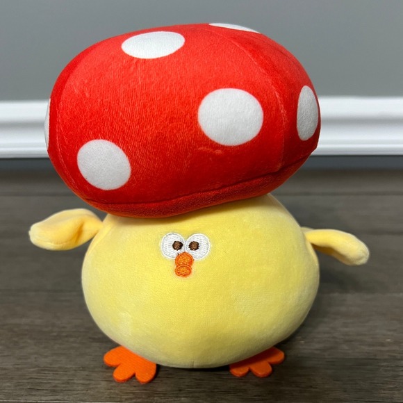 Miniso | Toys | Miniso Mushroom Chick Plush Toy Red Mushroom Cap White ...